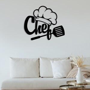 Chef Cut Svg Dxf File Wall Sticker Pdf Silhouette Template Cnc Cutting ...