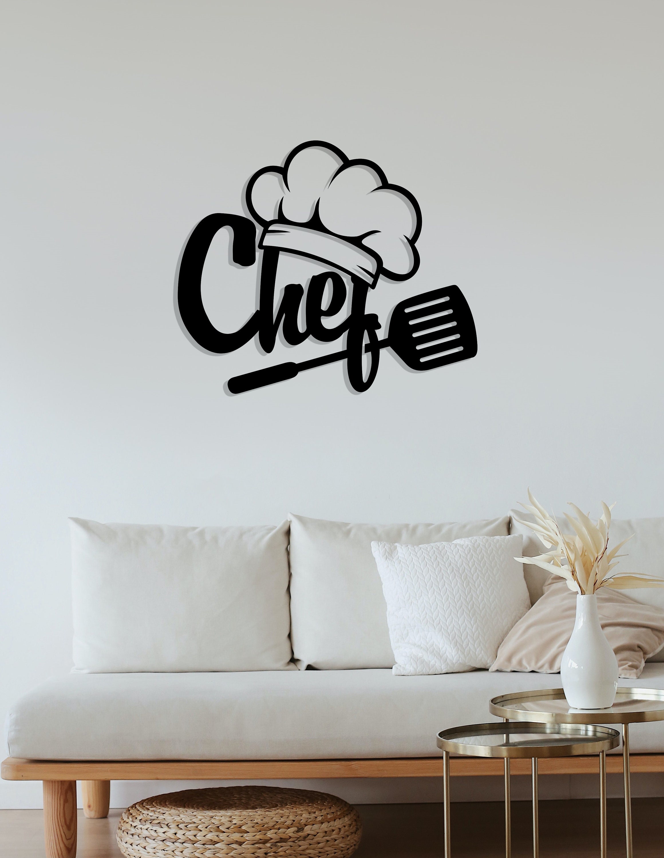 Chef Cut Svg Dxf File Wall Sticker Pdf Silhouette Template Cnc Cutting ...