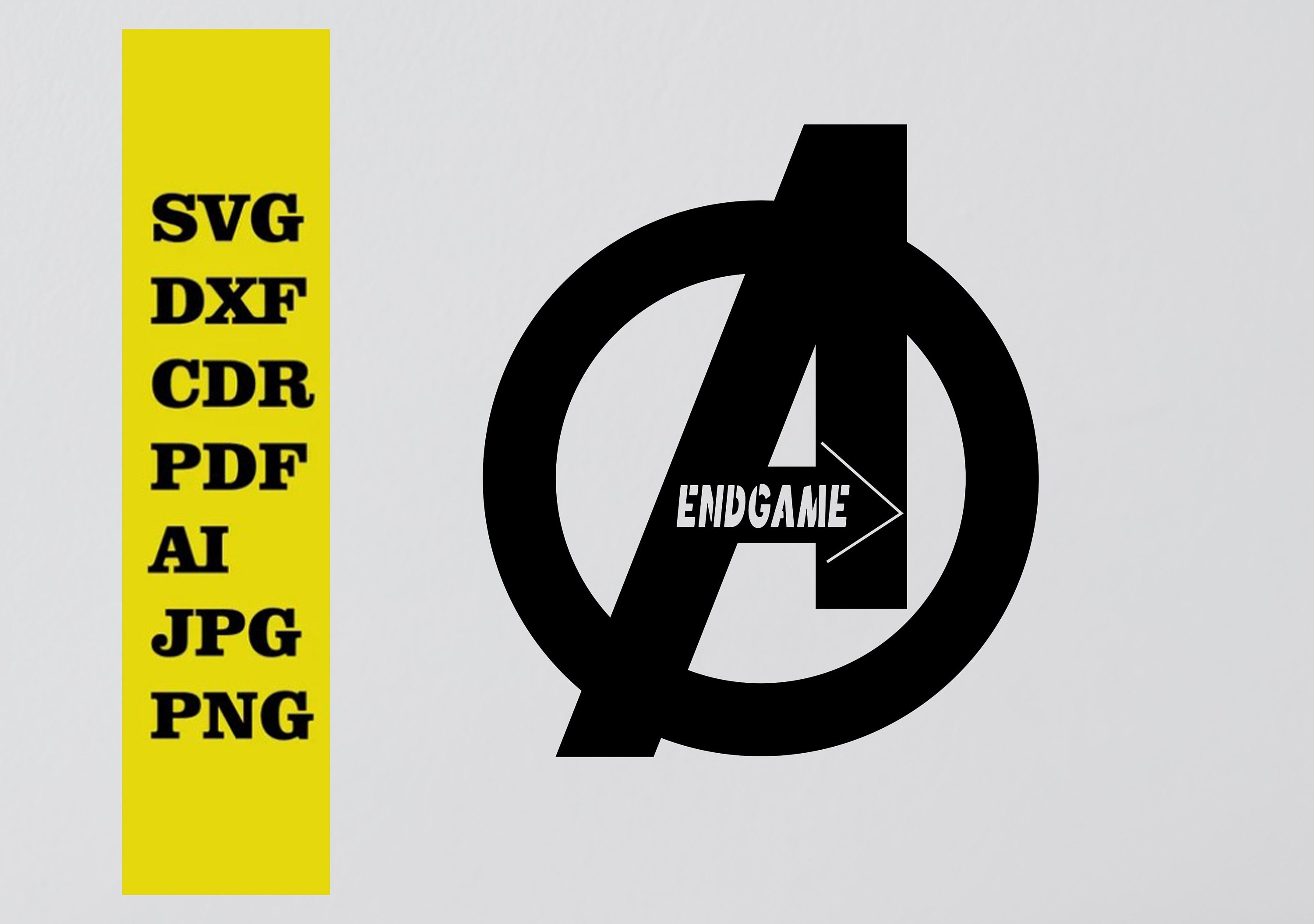 Avengers End Game Cut Svg Dxf File Wall Sticker Pdf Silhouette Template ...