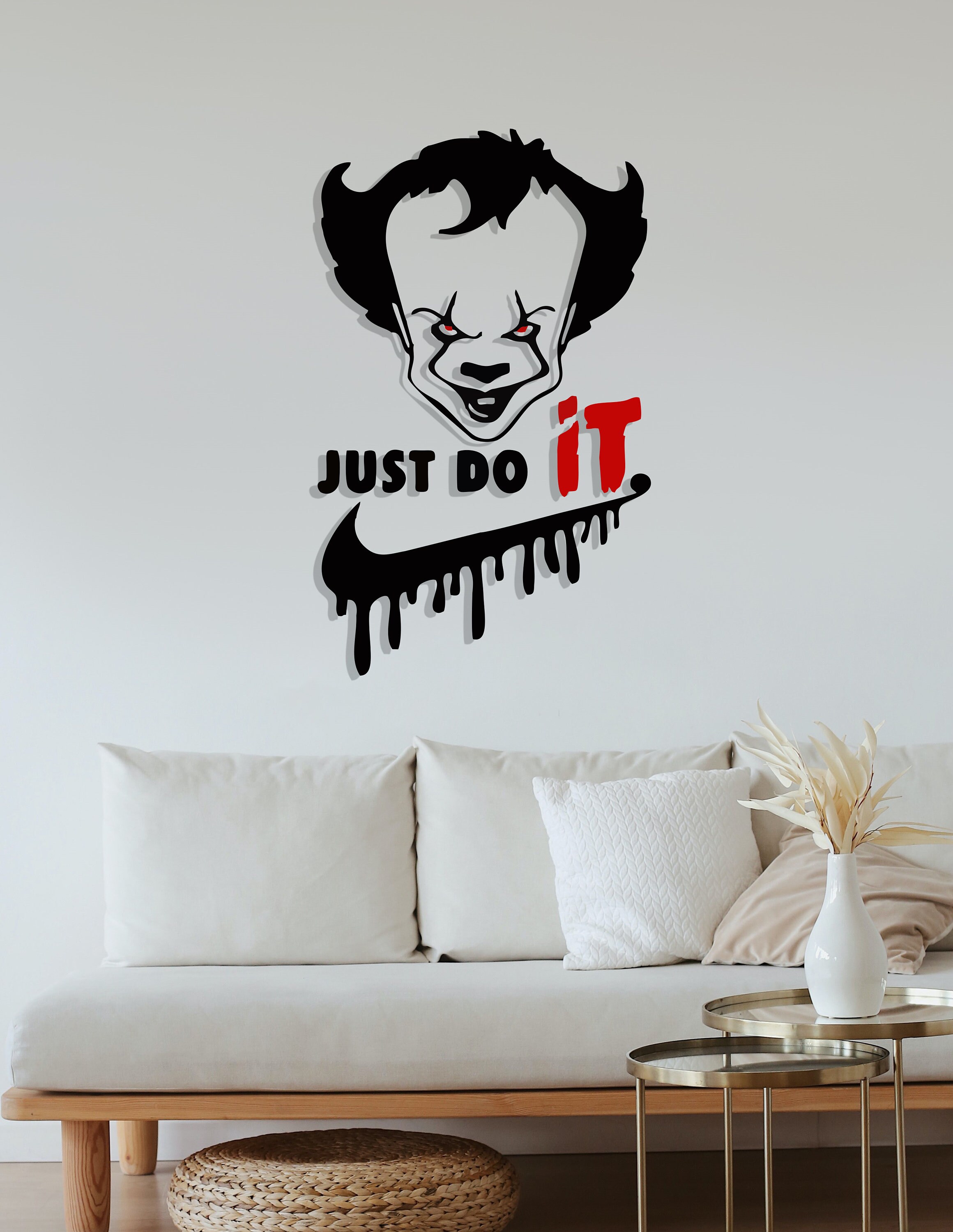 Devil Cut Svg Dxf File Wall Sticker Pdf Silhouette Template Cnc Cutting ...
