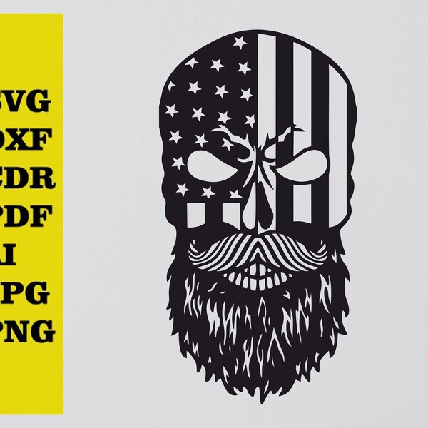 Bearded Skull - Etsy