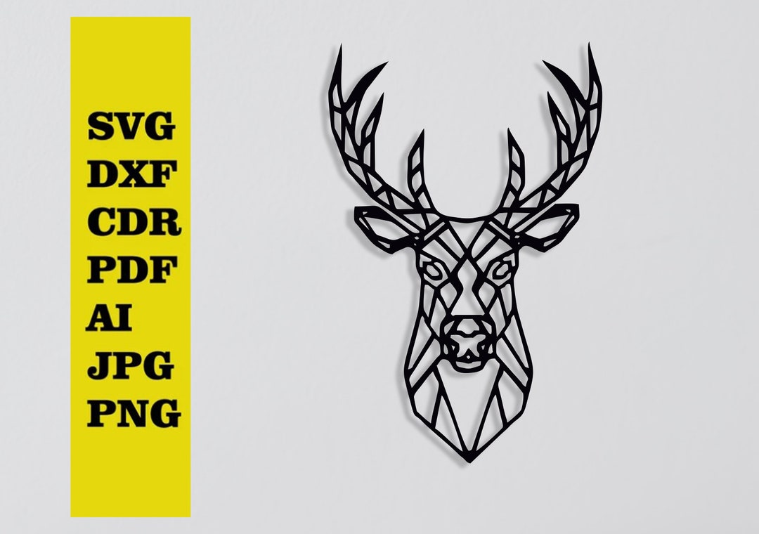 Deer Cut Svg Dxf File Wall Sticker Pdf Silhouette Template Cnc Cutting ...