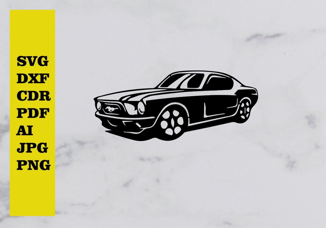 Mustang Cut Svg Dxf File Wall Sticker Pdf Silhouette Template Cnc ...