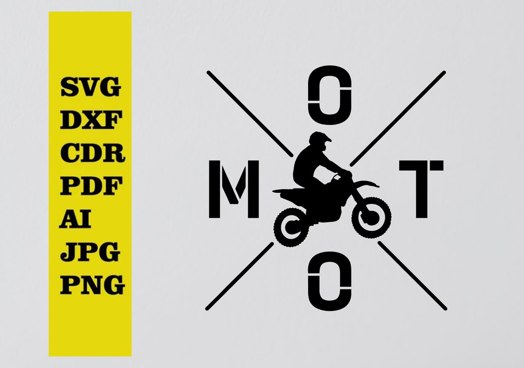 Motorcycle Cut Svg Dxf File Wall Sticker Pdf Silhouette Template Cnc ...