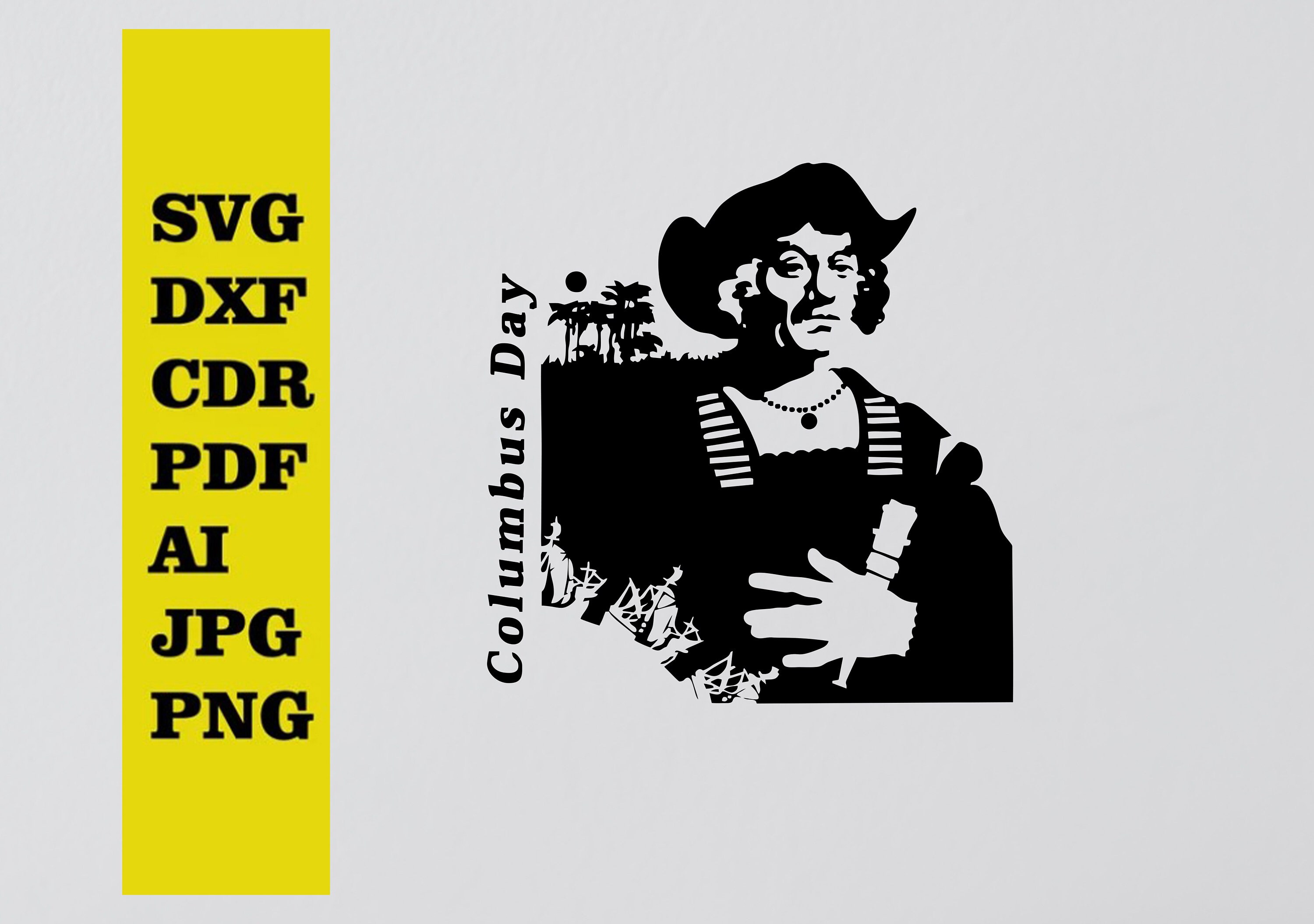 Christopher Columbus Cut Svg Dxf File Wall Sticker Pdf Silhouette ...