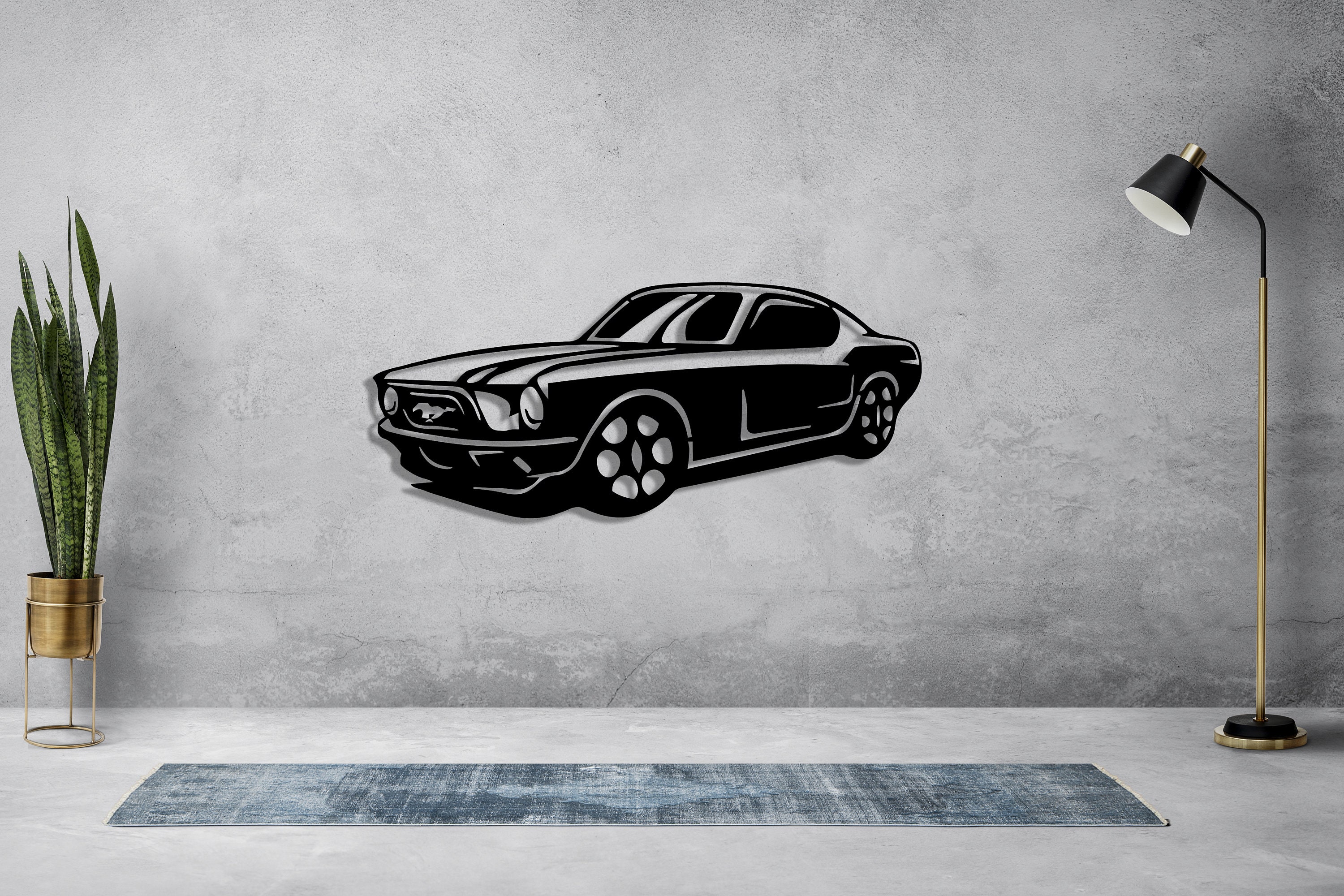 Mustang Cut Svg Dxf File Wall Sticker Pdf Silhouette Template Cnc ...
