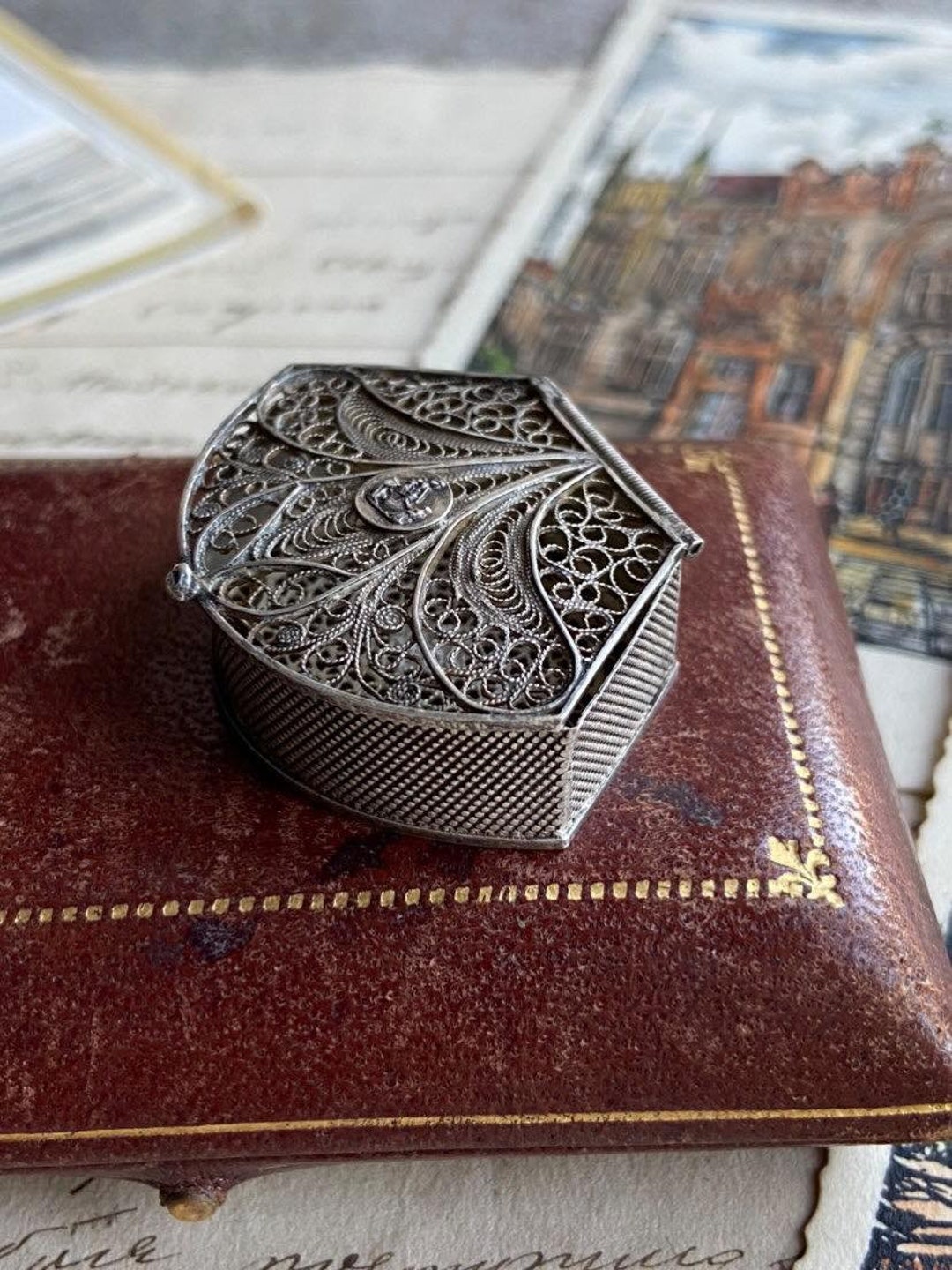 Vintage Christian Religion Silver 800 Filigree Reliquary - Etsy