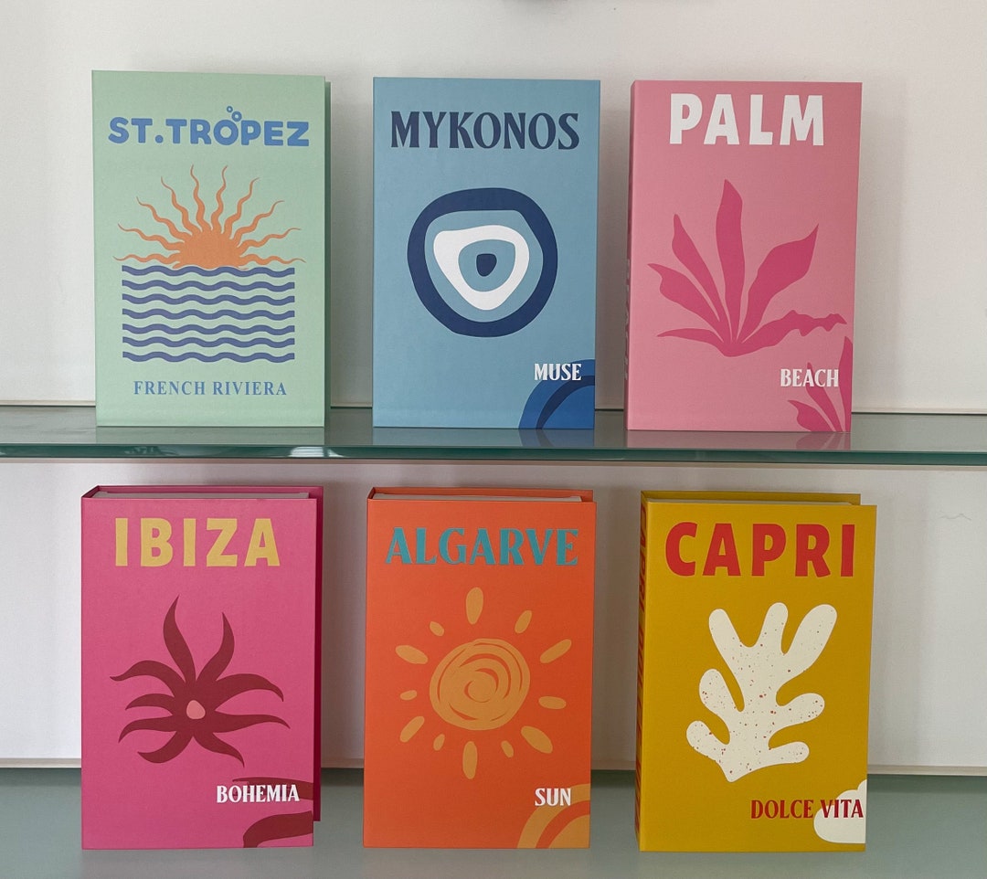 Coffee Table Book Book Box Travel Series Neon Pink Orange Yellow ...