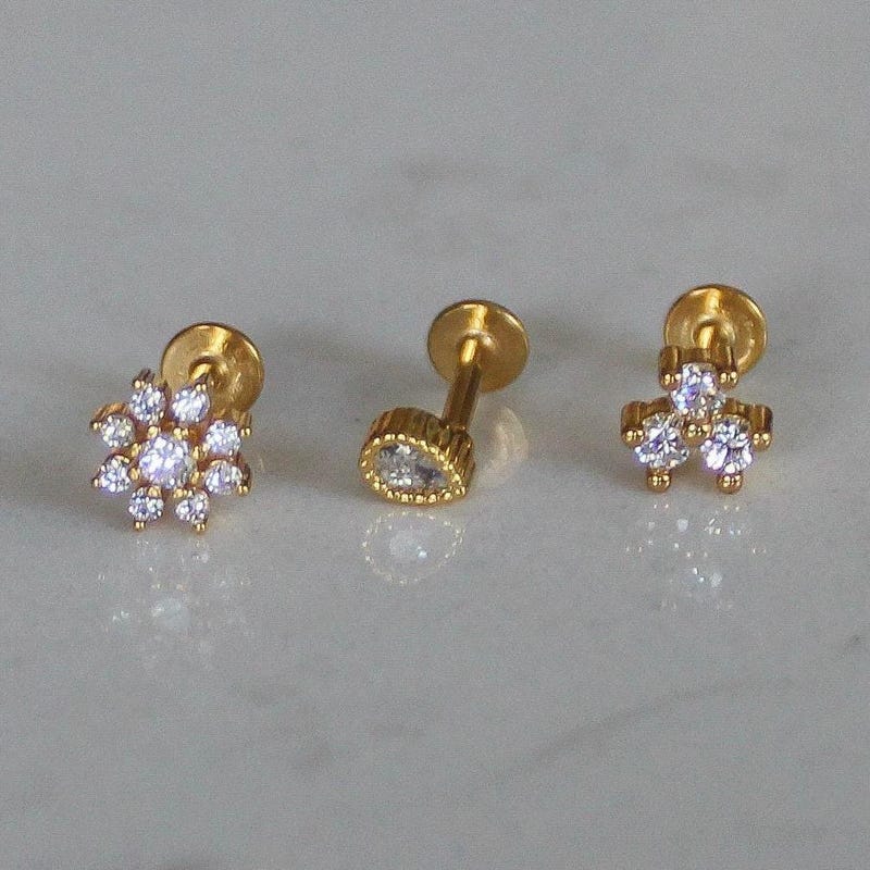 Flat Back Earring - Etsy