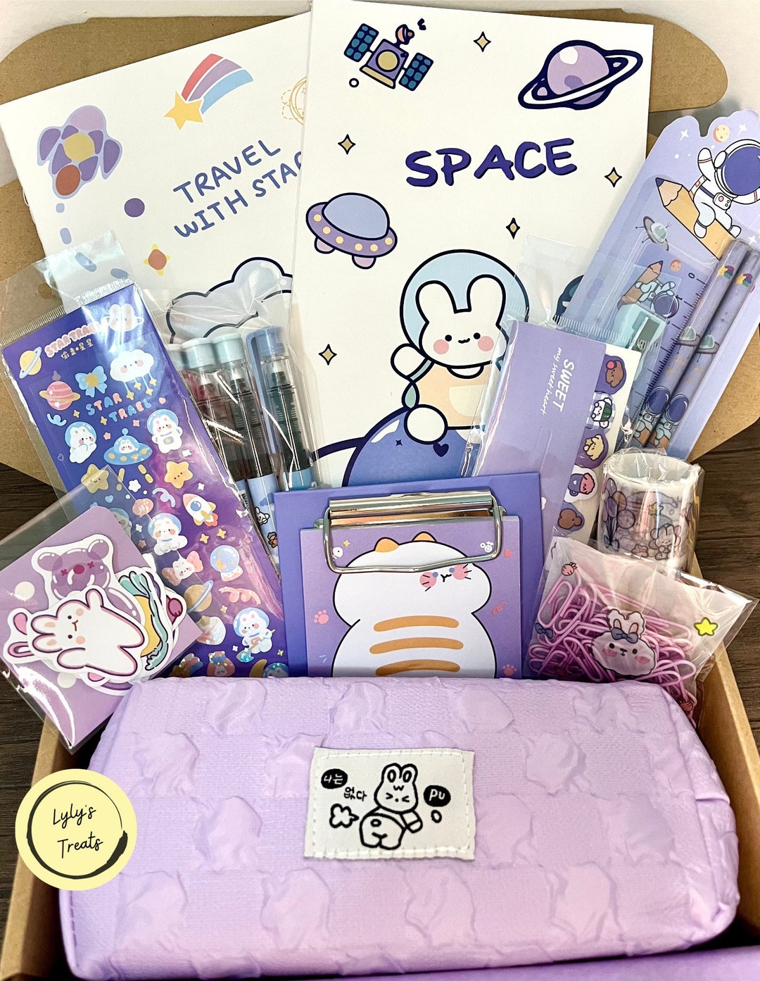 Purple Stationary Journaling Set Kawaii Gift Set Includes - Etsy