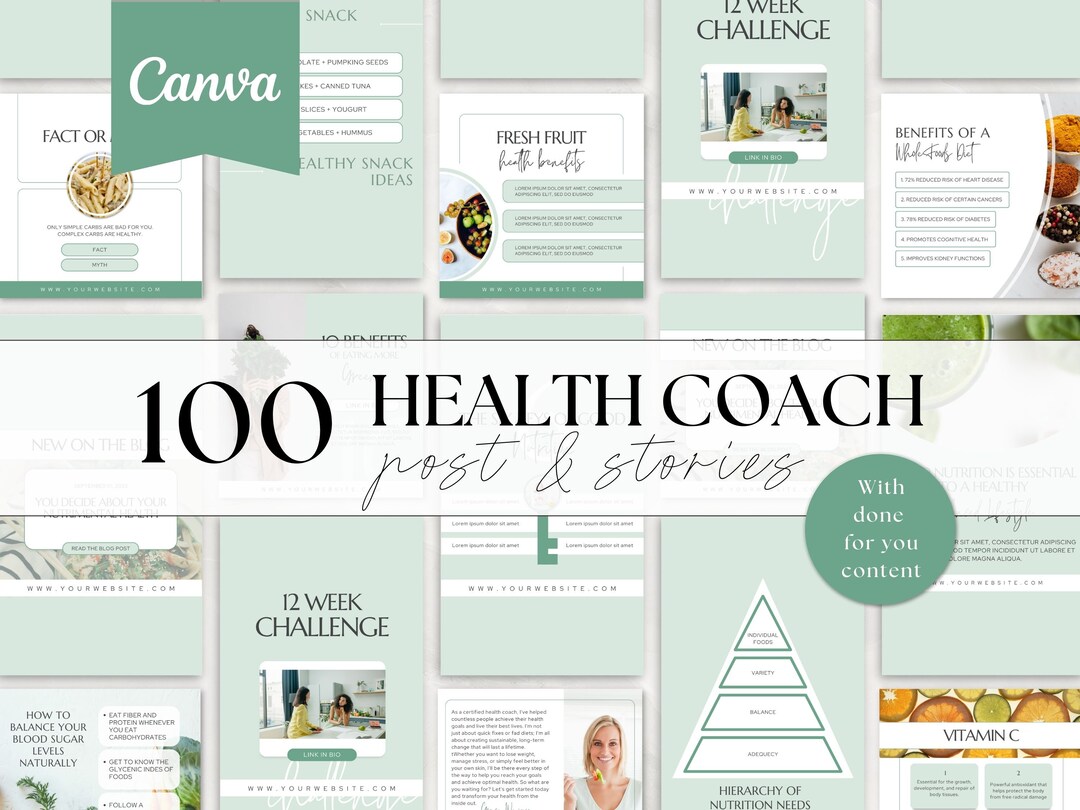 Health Coach Social Media Template Coaching Instagram - Etsy