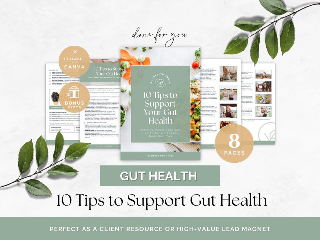 Gut Health Handout, 10 Healthy Gut Tips, Nutrition Coach Course ...