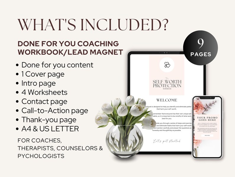 Self Worth Workbook, Coaching Worksheet Template Canva, Done for You, Life Coach, Self Love ...