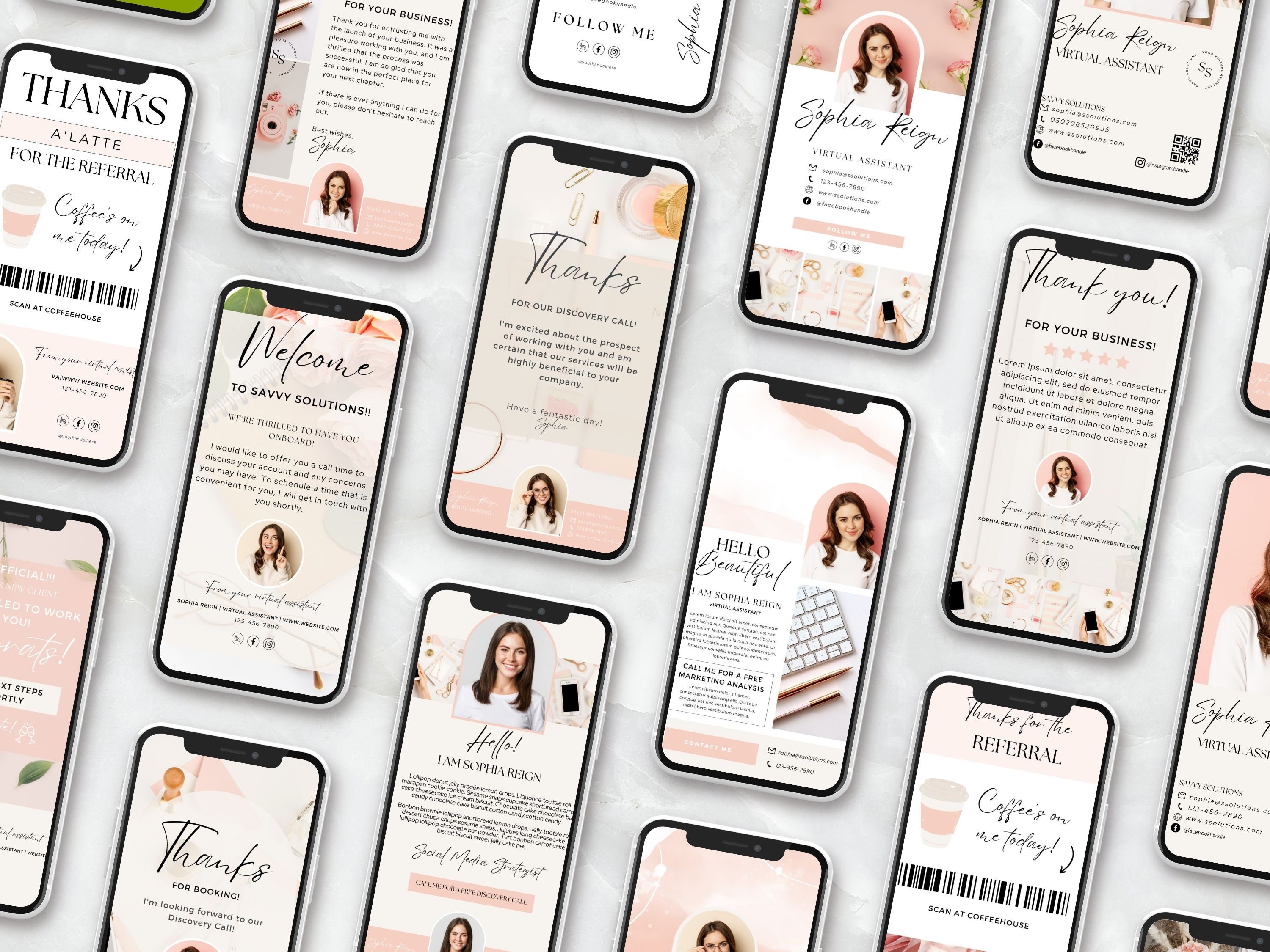 Virtual Assistant Digital Business Card, QR Code, Small Business Thank ...