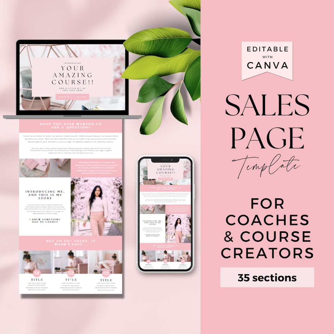 High Converting Sales Page Canva Template, Sales Page Template, Online ...