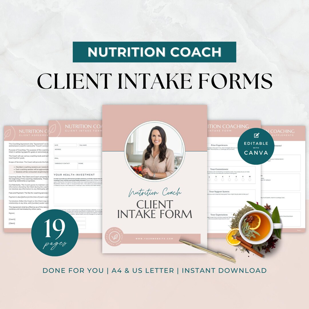Nutrition Coach Intake Form, Client Onboarding Questionnaire, PDF ...