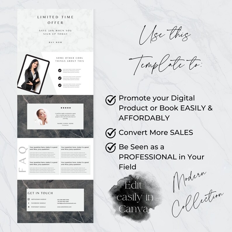 Sales Page Template for Product Canva Canva Digital Product - Etsy