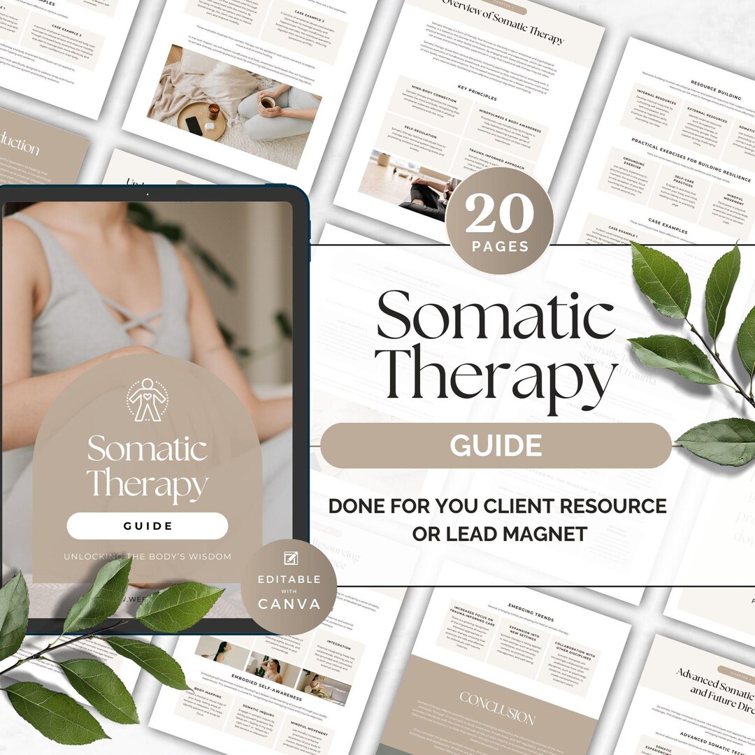 Guía de terapia somática (plantilla de Canva editable), coaching ...