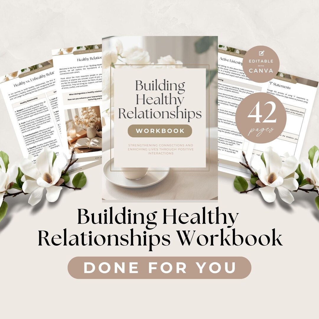 Healthy Relationships Workbook, Life Coaching Worksheets, Ideal for ...