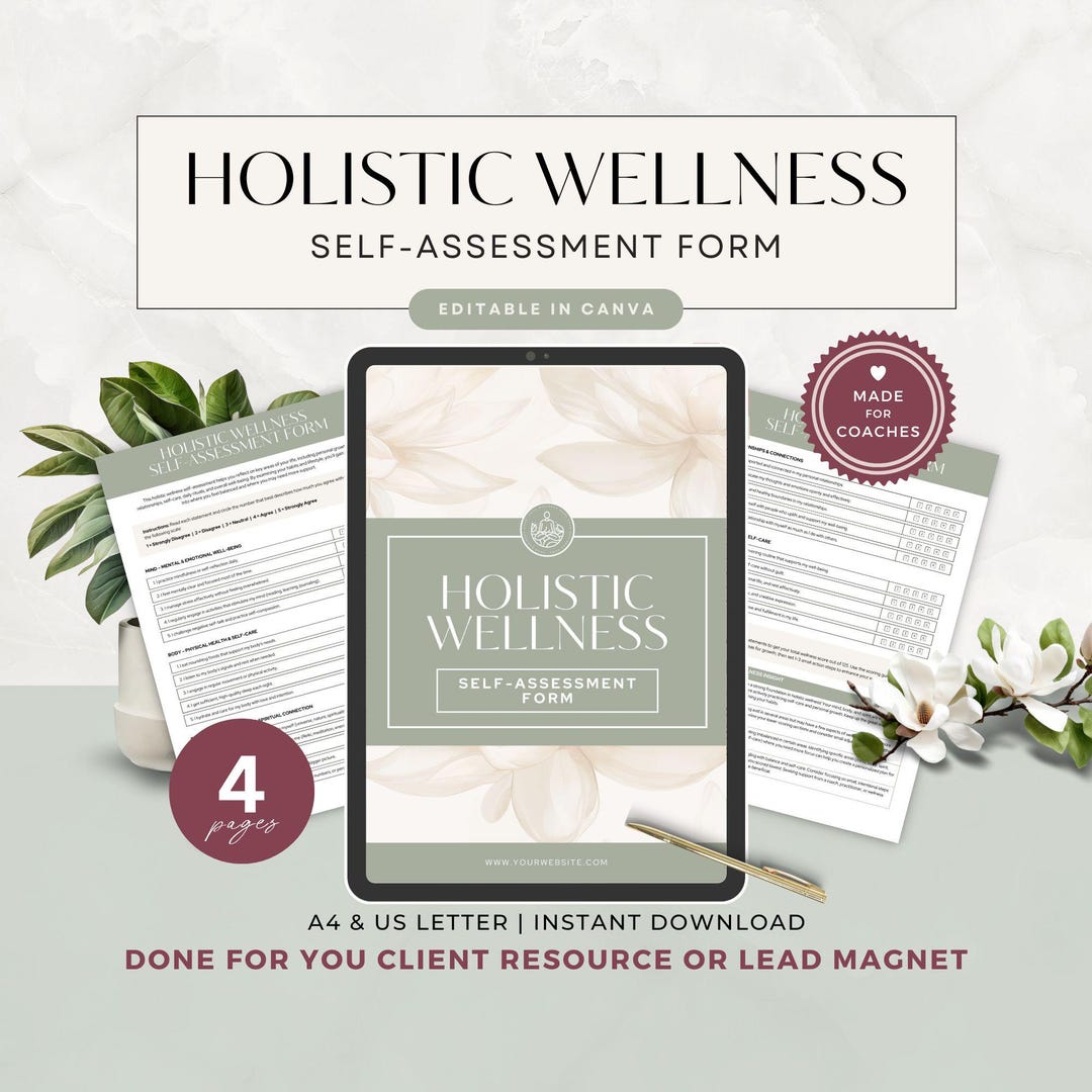 Holistic Wellness Self Assessment Form, Tools for Wellbeing Coaches ...