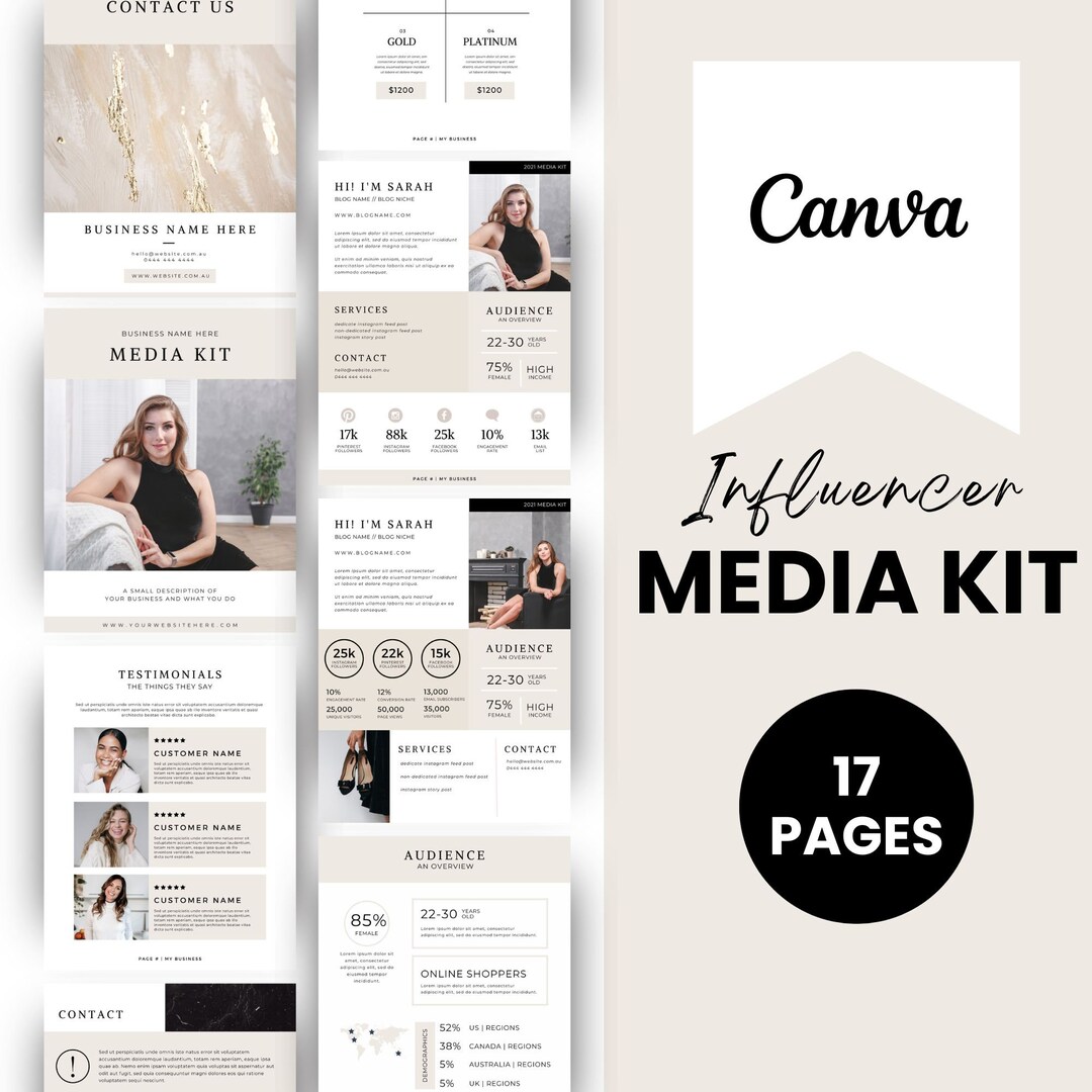 Influencer Media Kit, Media Press Kit, Rate Sheet for Influencers ...