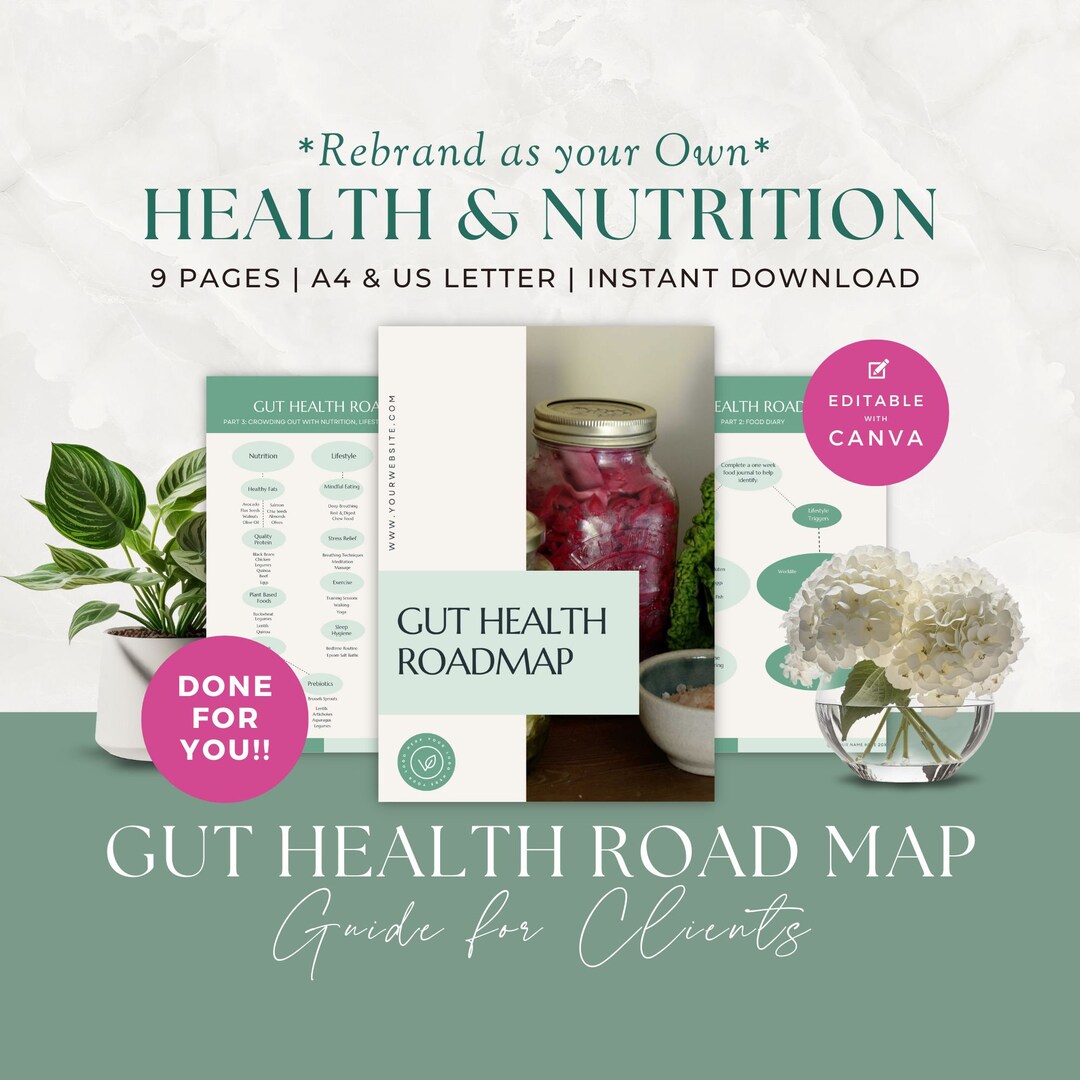 Healthy Gut Roadmap Guide for Clients, Health Coaching Program Template ...