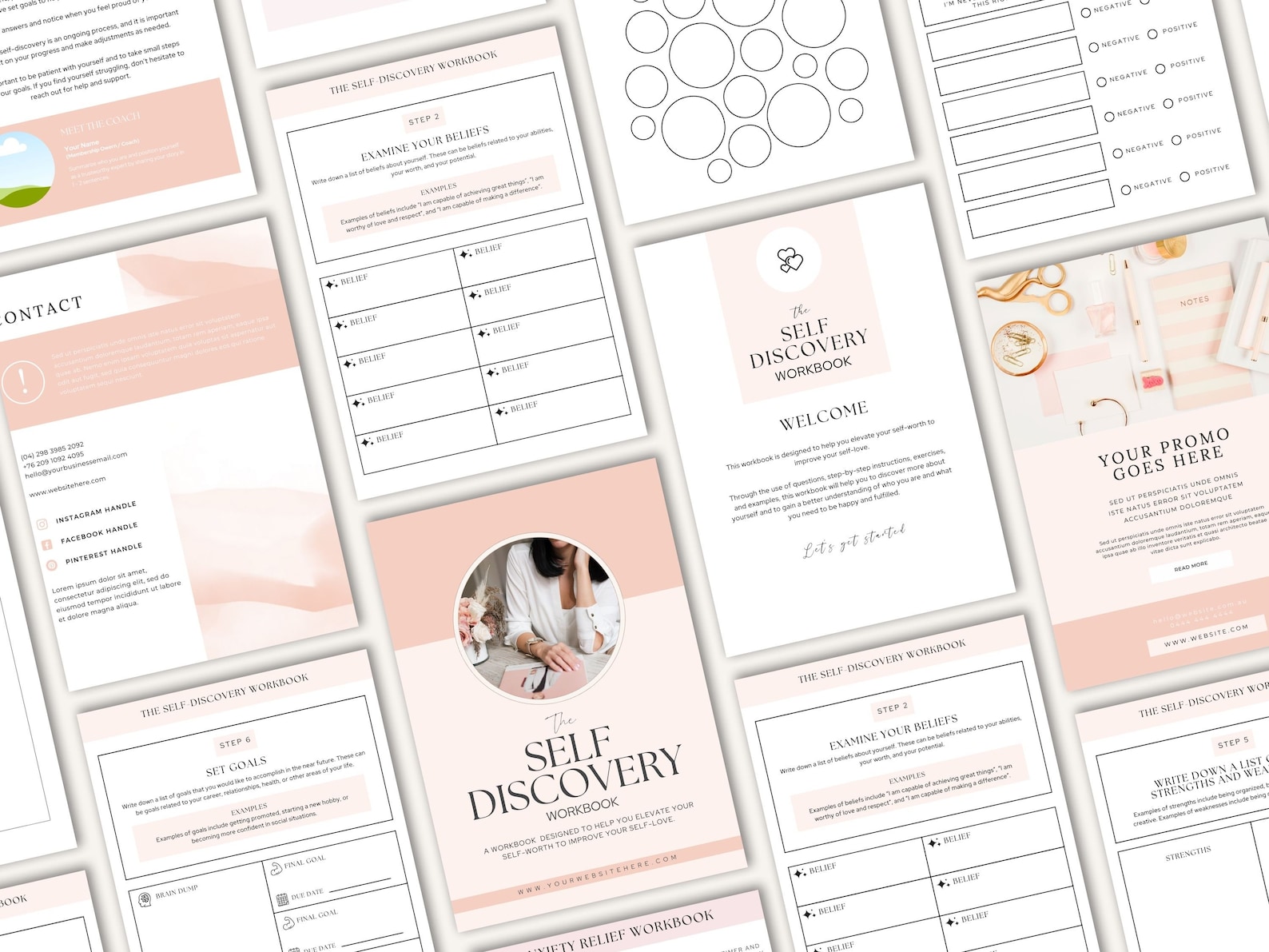 Self Discovery Workbook, Coaching Worksheet Template Canva, Done for ...