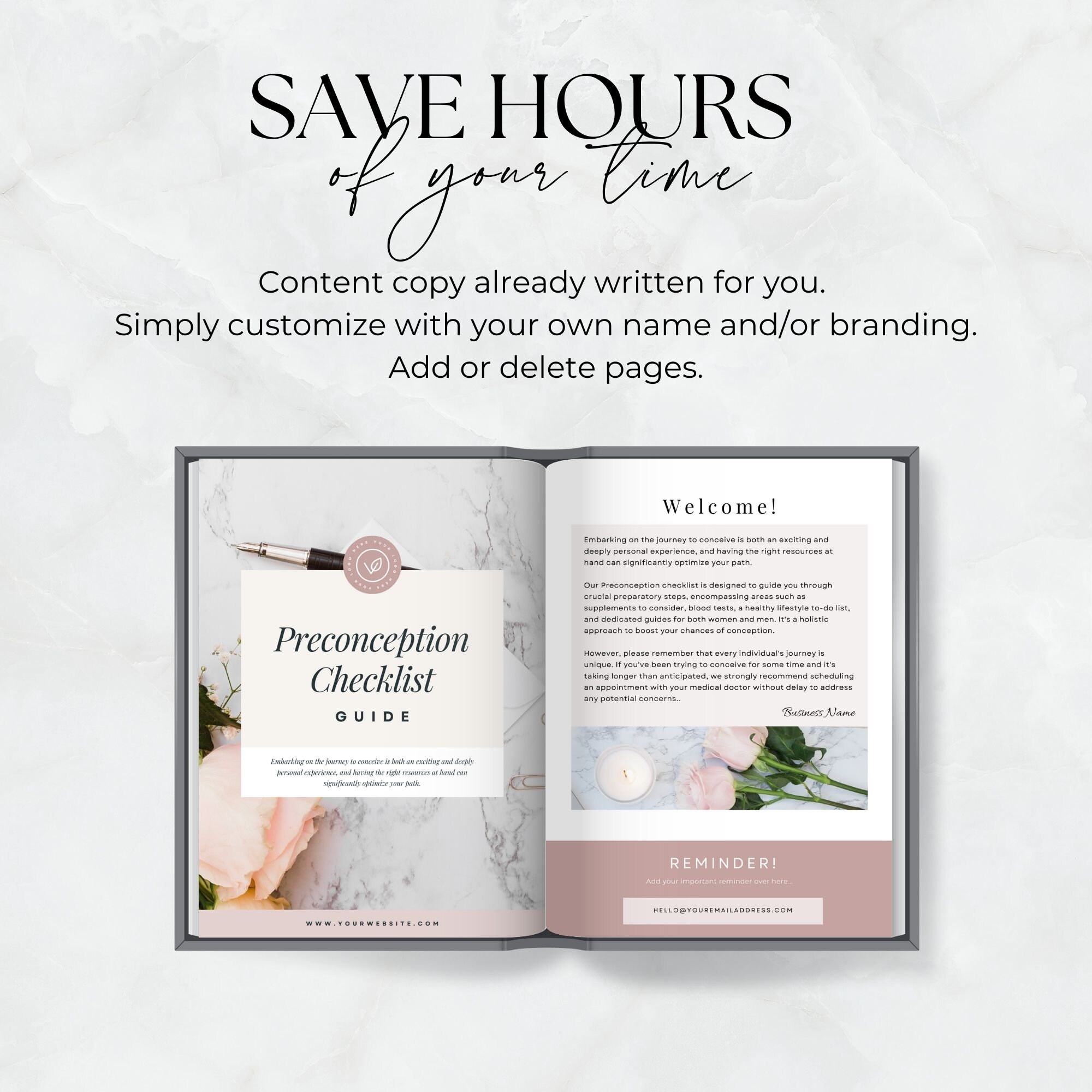 Preconception Checklist Ebook, Health Coach Lead Magnet, Nutrition ...