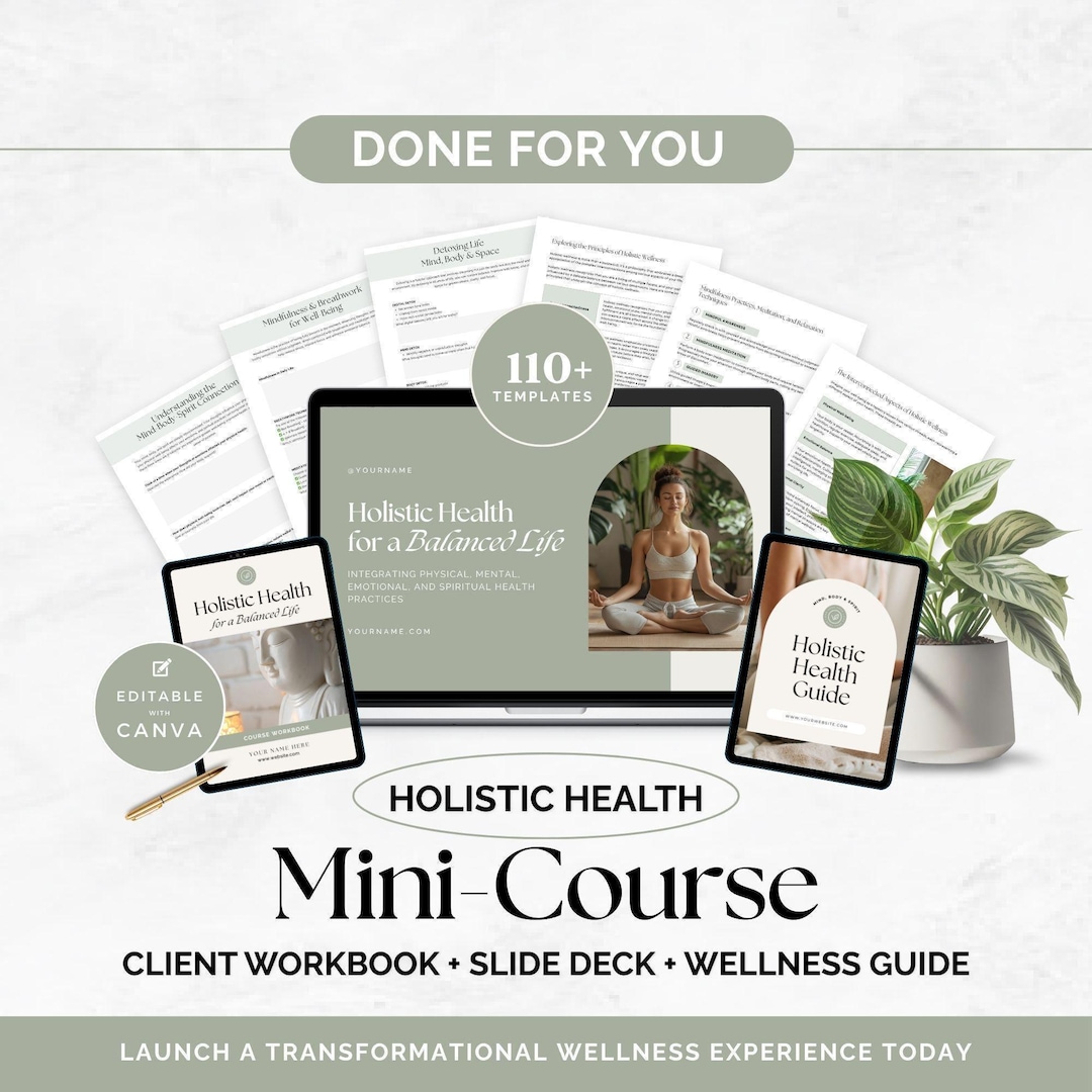 Holistic Health Course Canva Template, Holistic Coach Workbook ...