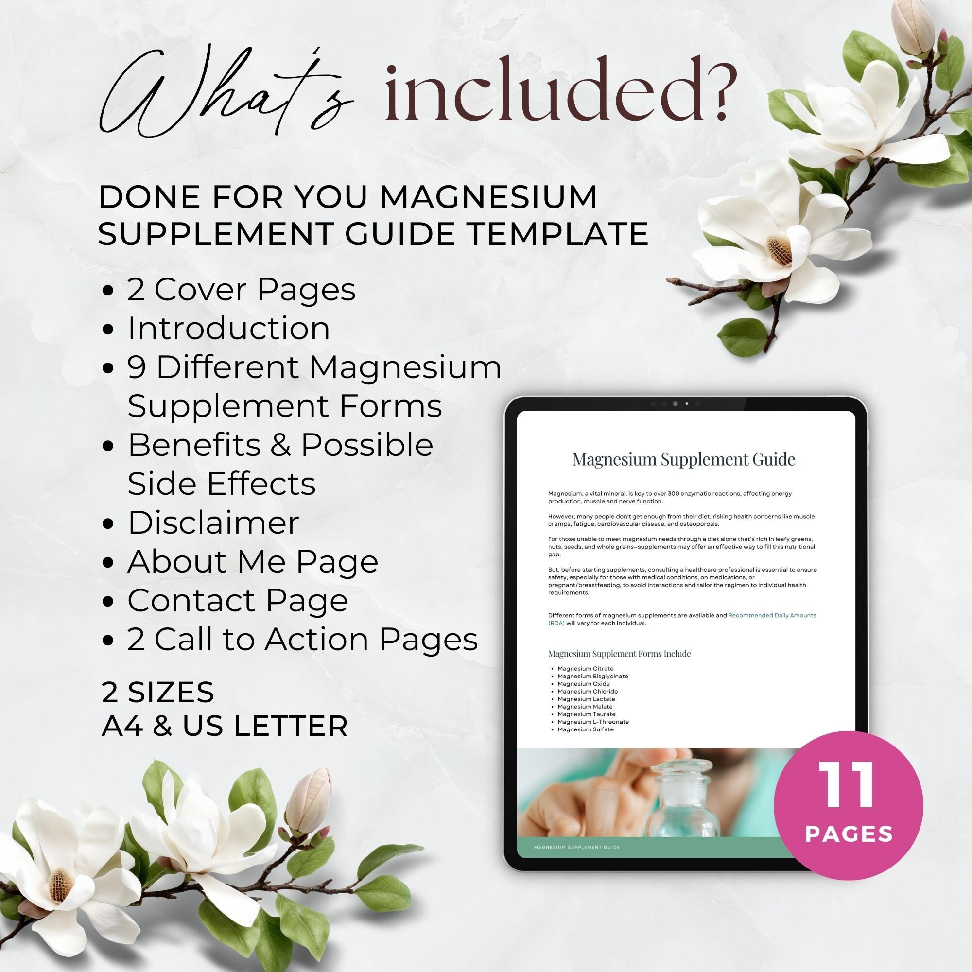 Magnesium Supplement Guide, Nutrition Coach Ebook, Health and Wellness ...