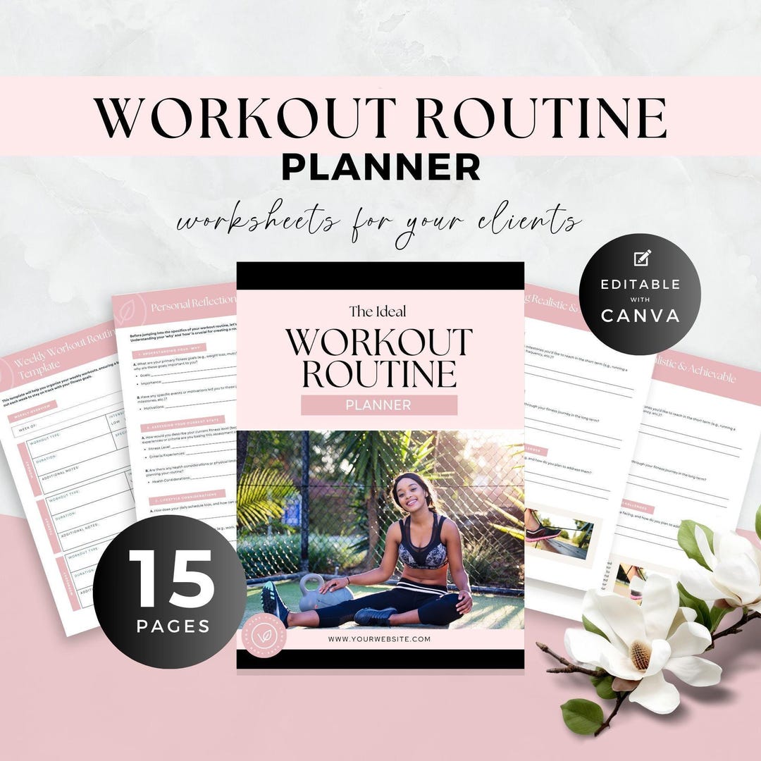 Workout Routine Worksheets and Planner for Clients, Personal Trainer ...