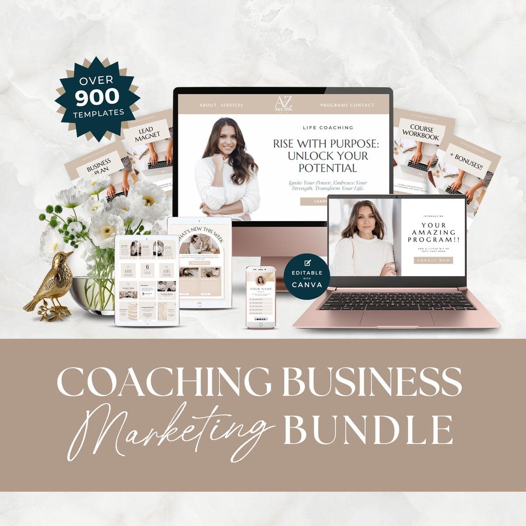 Coaching Bundle Templates for Coaches, Online Business, Marketing Plan ...