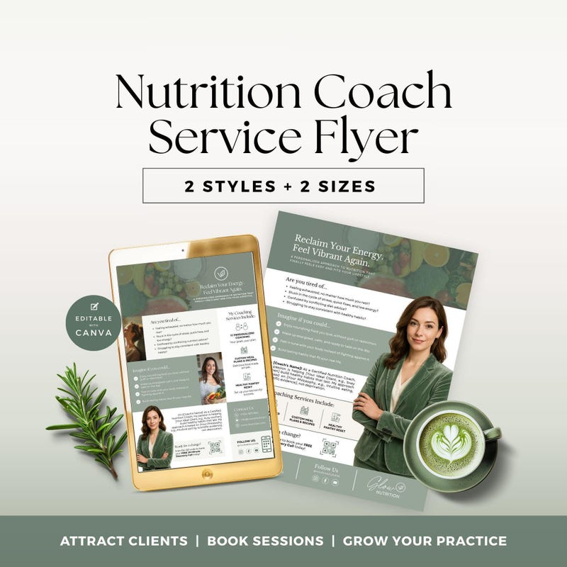 Nutritionist Coach Flyer - Etsy
