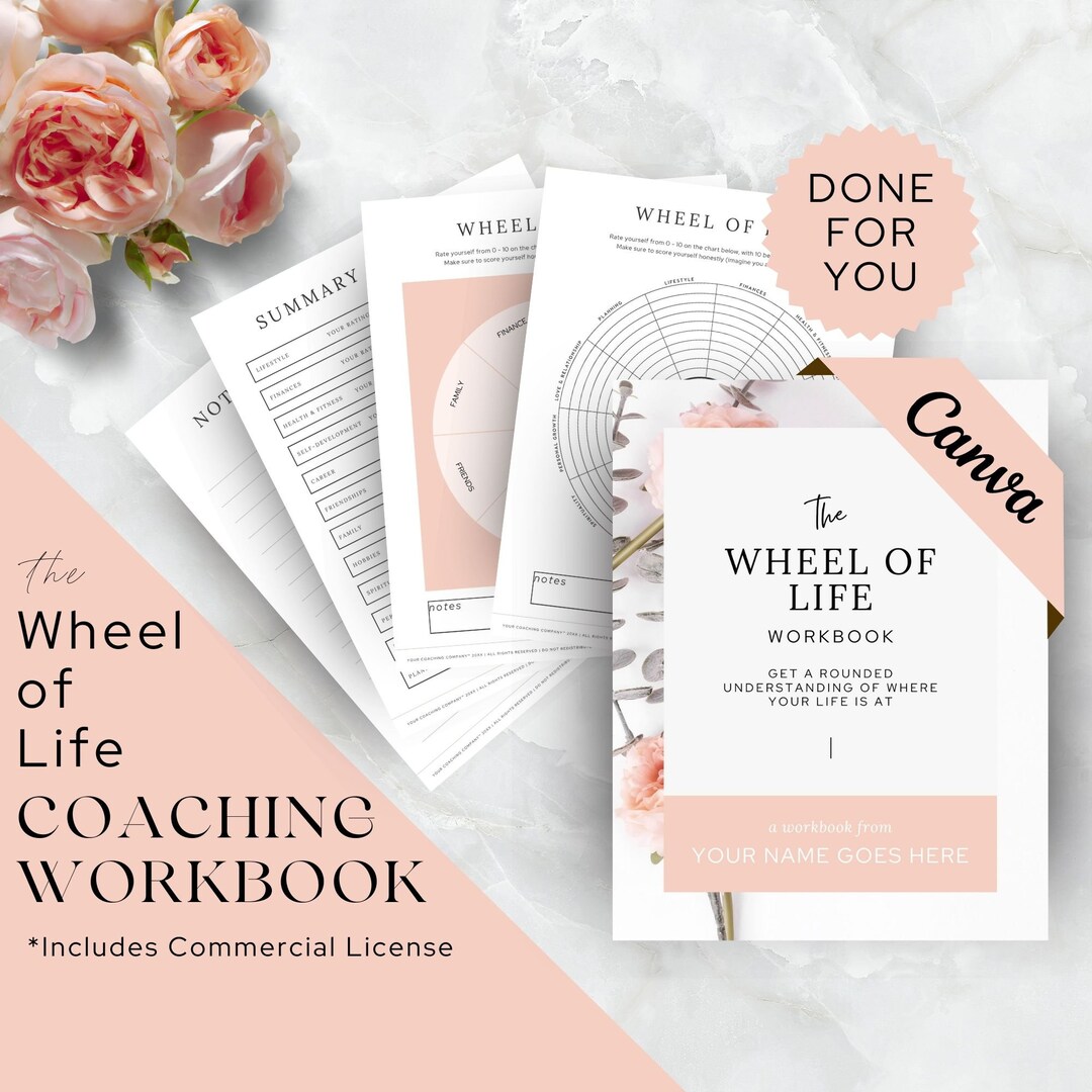 Wheel of Life, Coaching Worksheet Canva Template, Done for You Workbook ...