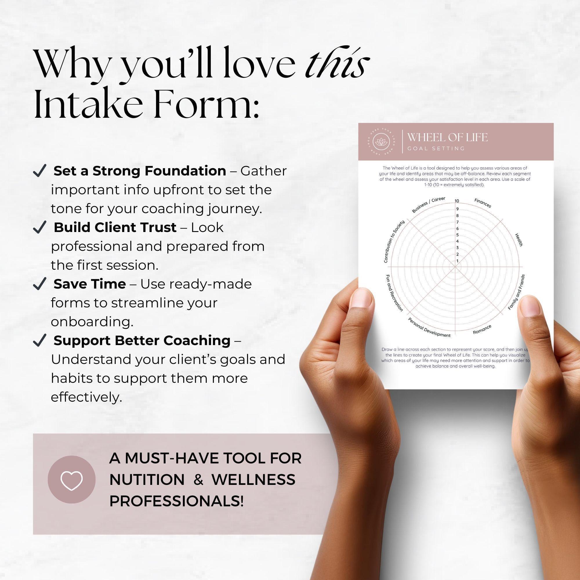 Life Coach Intake Form New Client Onboarding Questionnaire Welcome ...