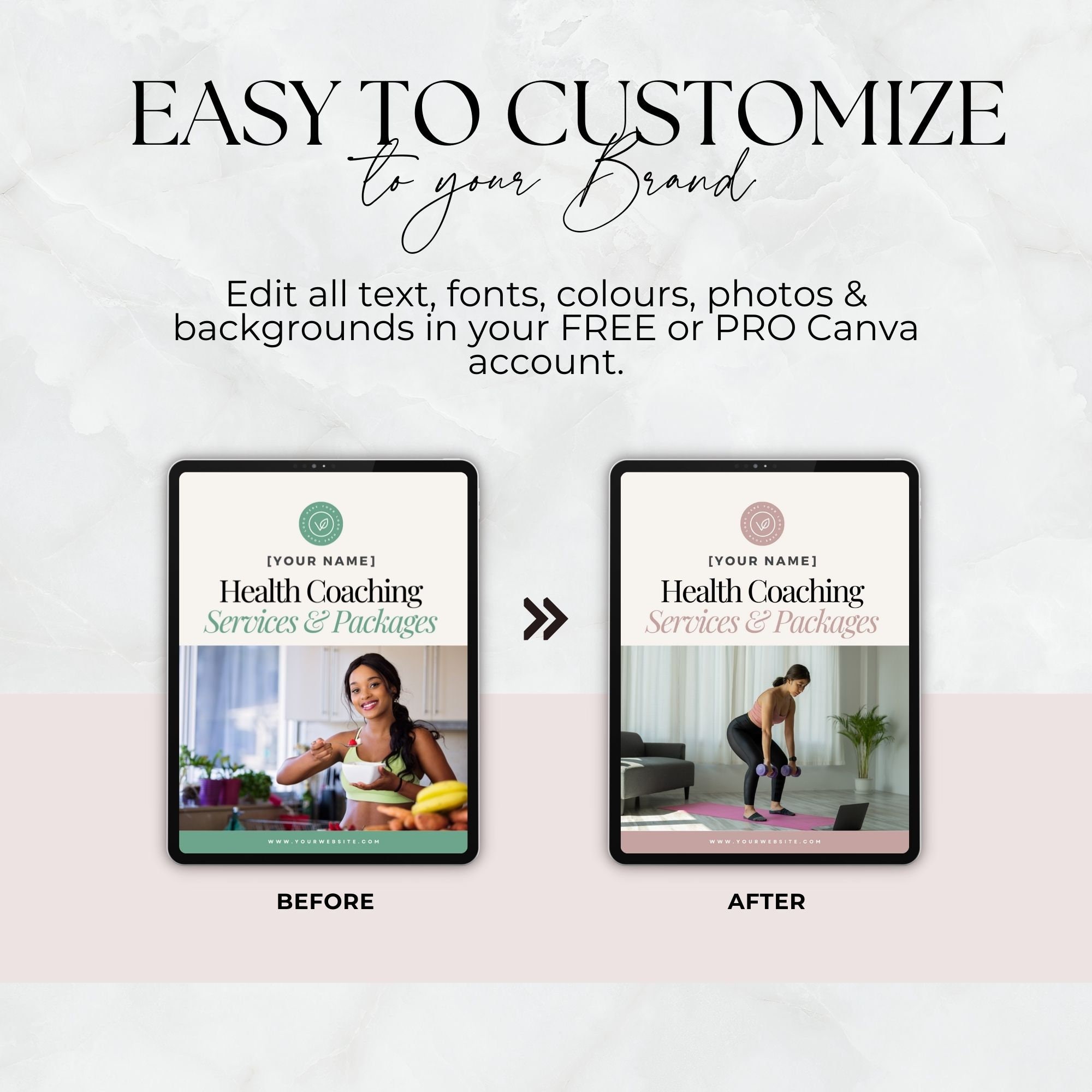 Health Coaching Package, Services and Pricing Guide, Client Onboarding ...