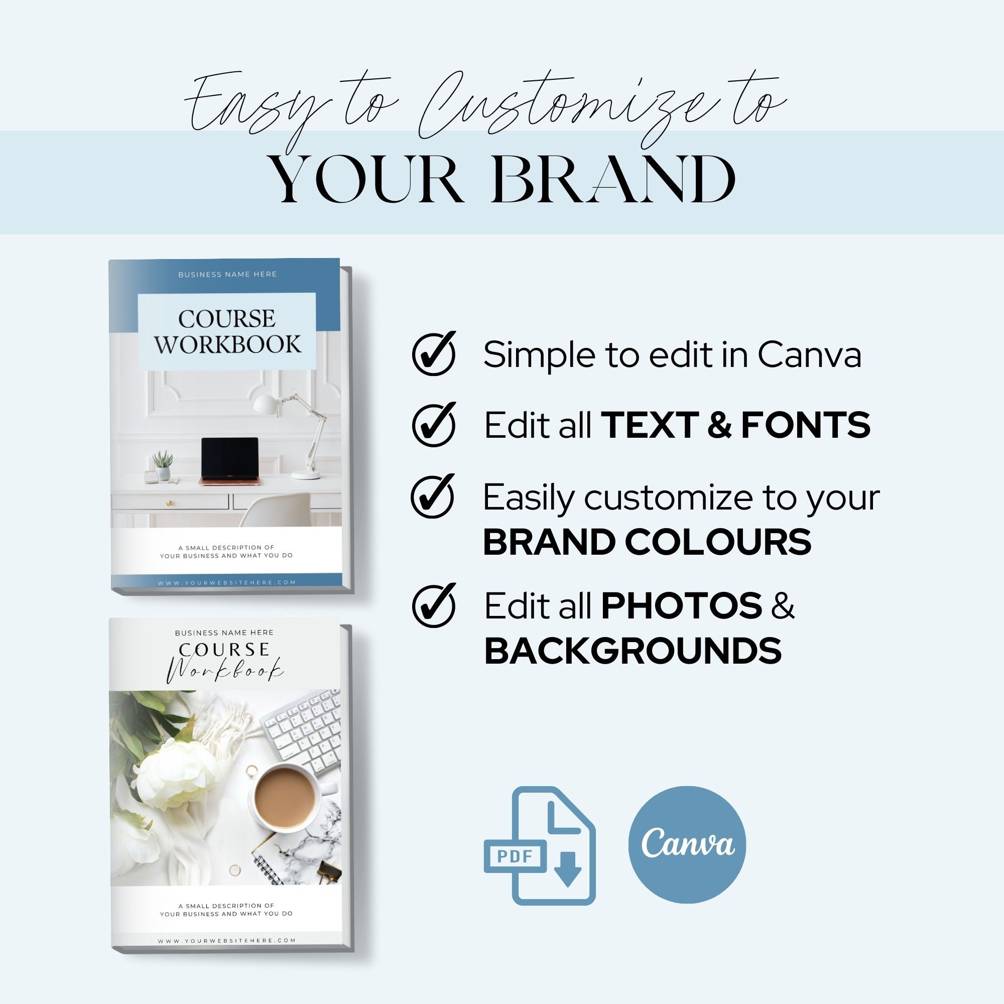 Course Workbook Template Canva, Ebook Template for Business Coaching ...