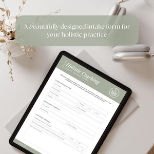 Holistic Coaching Intake Form Canva Template Wellness Client ...