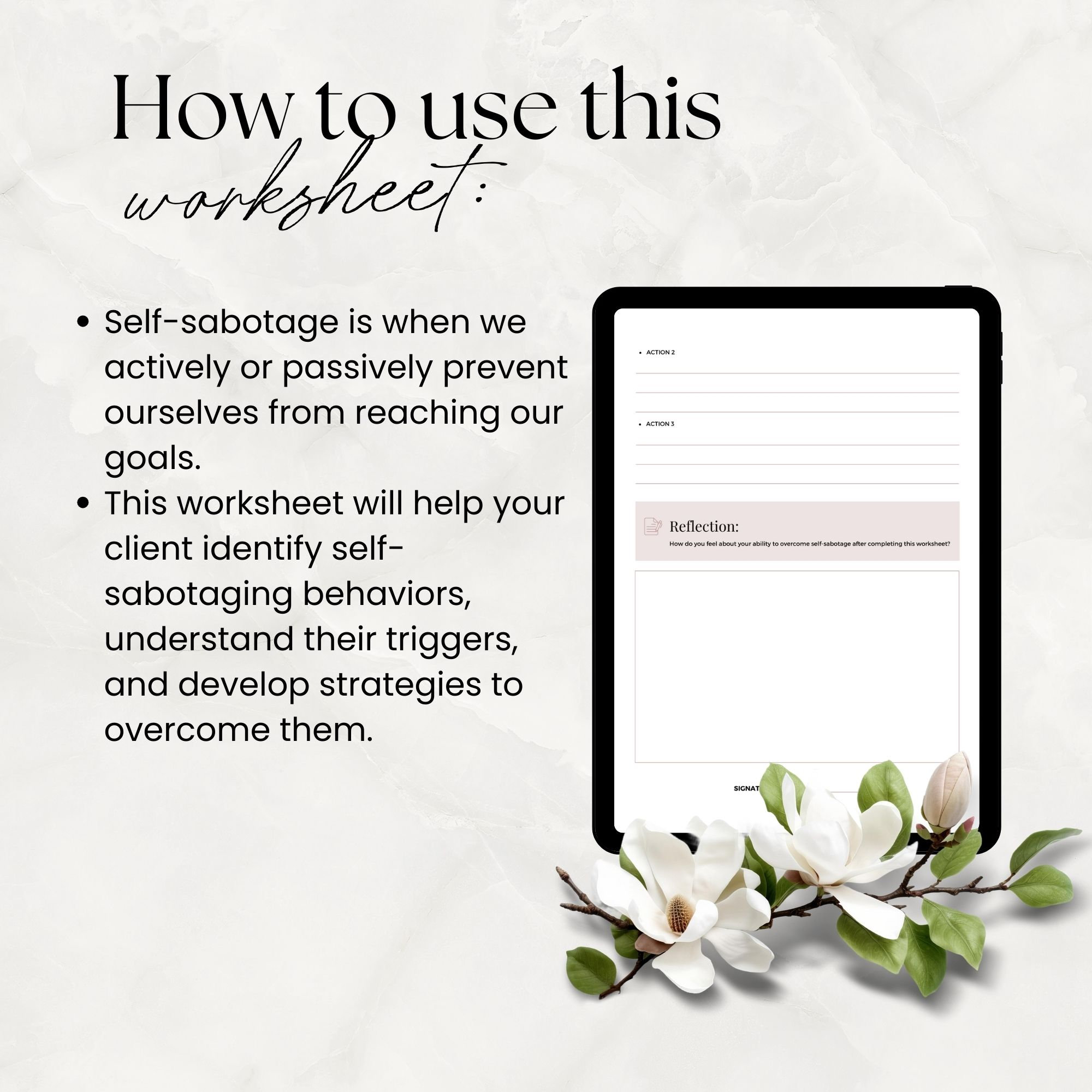 Self Sabotage Coaching Worksheet Template, Life Coach Workbook, Client ...