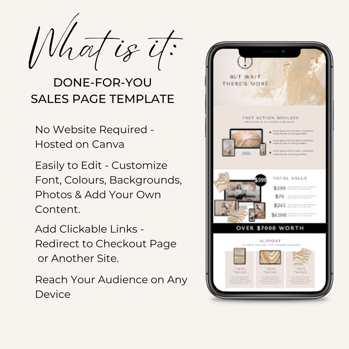 Canva Sales Page Template Coaching Course Sales Page Sales - Etsy