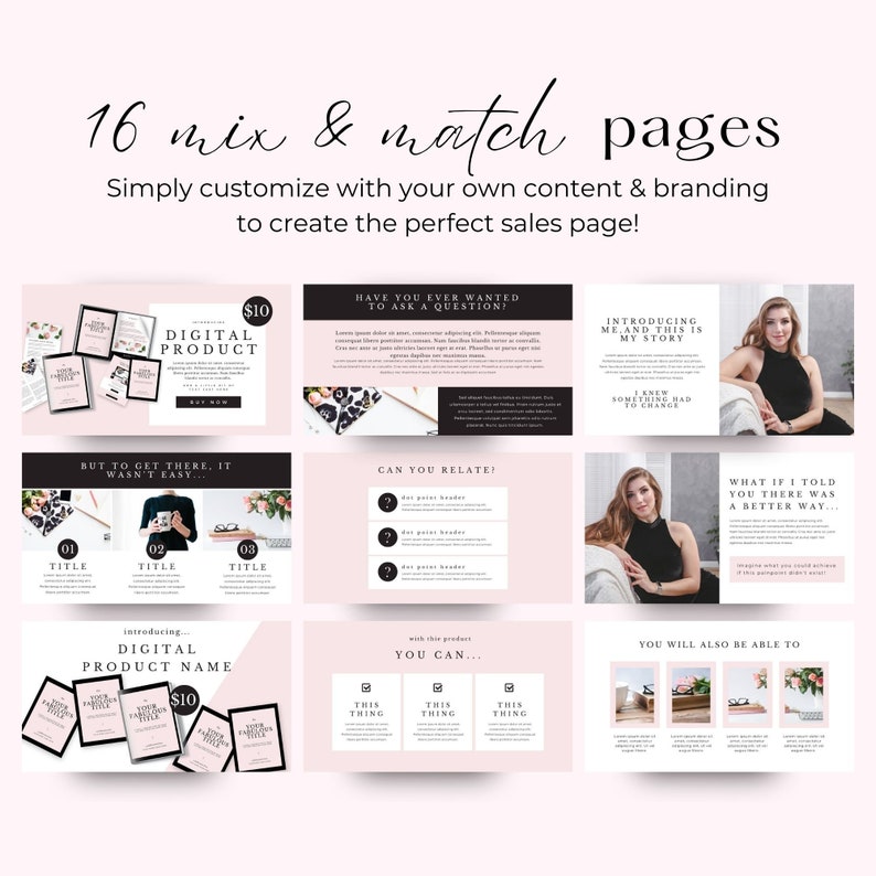 Sales Page Template Canva Canva Digital Product Sales Page - Etsy