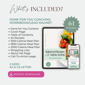 Health Coaching Program Template, Nutrition Coach, Editable Recipe Book ...