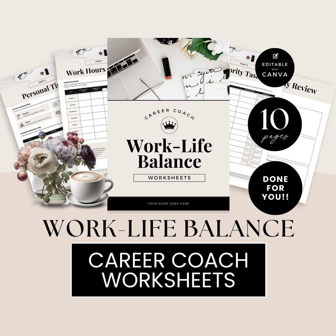 Work-life Balance Worksheet for Coaches, Counselors & Therapists ...