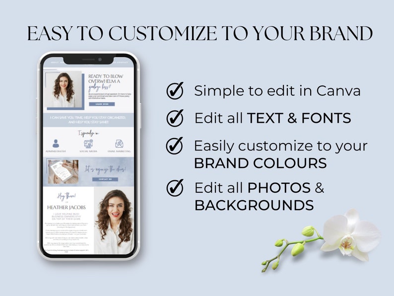 Virtual Assistant Website Template Canva VA Templates Social - Etsy