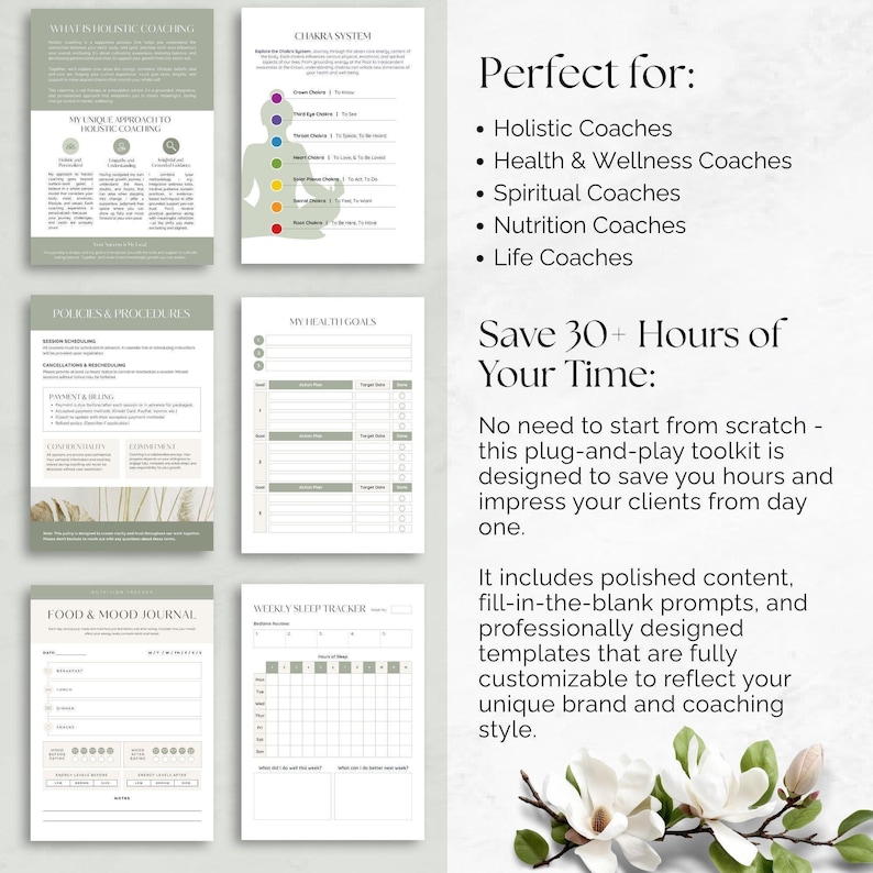 Holistic Coach Starter Kit Canva Templates | 1000+ Wellness Coaching ...