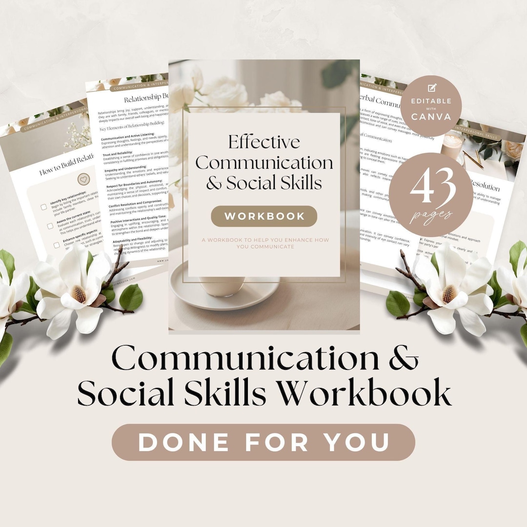 Communication Skills Workbook, Life Coaching Worksheets, Ideal for ...