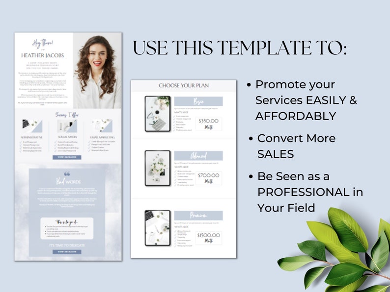 Virtual Assistant Website Template Canva VA Templates Social - Etsy