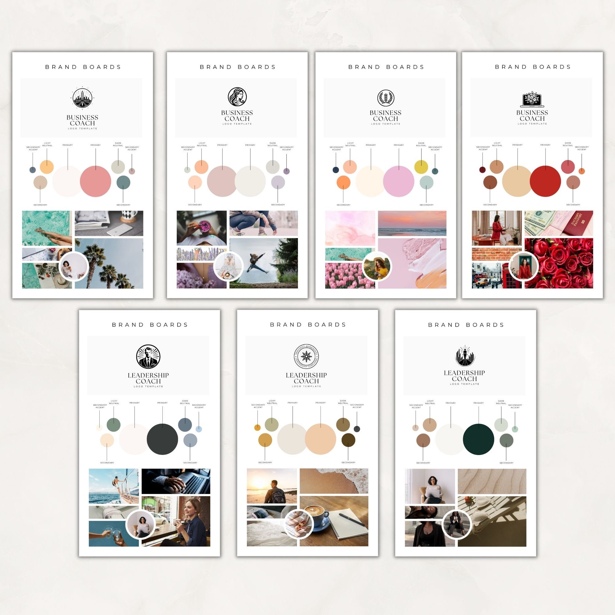 21 Coaching Logo and Brand Board Template Bundle, Business Branding ...