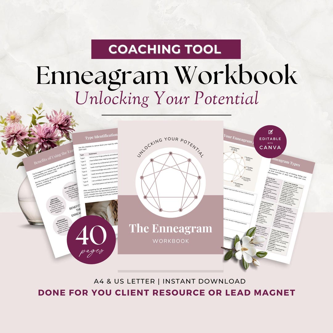 Enneagram Workbook Template, Personality Traits Worksheets, Ideal for ...