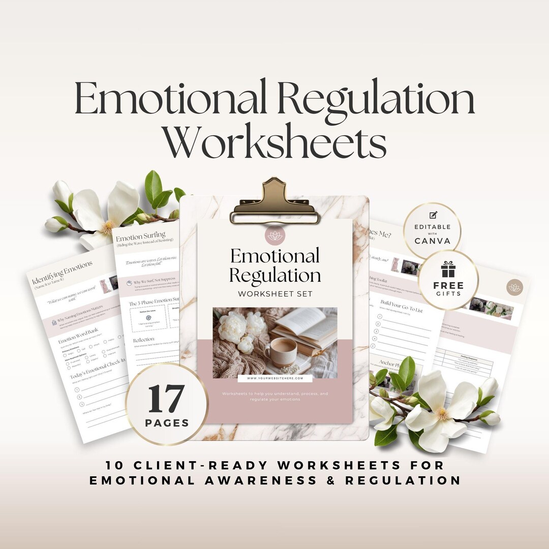 Emotional Regulation Worksheets Canva Template for Coaches, Coping ...